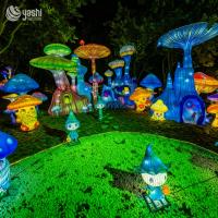 China Custom Fantasy Mushroom Forest LED Lantern Installation, Fairy‑Tale Cartoon Character Light Sculpture for Family Theme Light Festival for sale