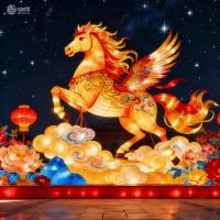 China Chinese Zodiac Horse Lanterns Lunar New Year Lanterns Zoo Decoration Lanterns for sale