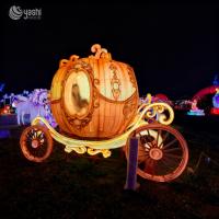 China Custom Photo‑Op Pumpkin Carriage Lantern, Cinderella Pegasus Horse‑Drawn Carriage LED Light Sculpture for sale
