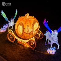 China Custom Photo‑Op Pumpkin Carriage Lantern, Cinderella Pegasus Horse‑Drawn Carriage LED Light Sculpture for sale