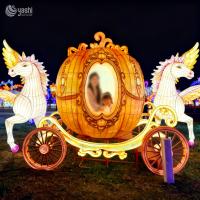 China Custom Photo‑Op Pumpkin Carriage Lantern, Cinderella Pegasus Horse‑Drawn Carriage LED Light Sculpture for sale