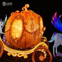 China Custom Photo‑Op Pumpkin Carriage Lantern, Cinderella Pegasus Horse‑Drawn Carriage LED Light Sculpture for sale