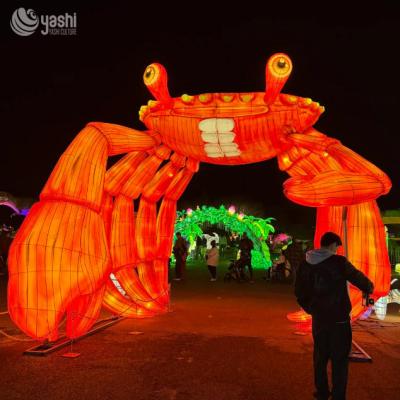 China Custom Giant Crab Arch Lantern, Marine Sea Animal LED Walk‑Through Light Arch for Aquarium, Ocean Theme Park & Lantern Festival Show for sale
