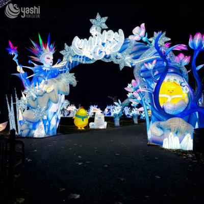 China Custom Ice‑Snow Fairy Tale Theme Arch Lantern, 3D Character IP LED Walk‑Through Light Arch for Theme Park, Winter Festival & Night Exhibition for sale