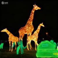 China Custom Giraffe Family LED Lantern Set, Safari Animal Light Sculpture for Outdoor Zoo & Theme Park Lantern Show for sale