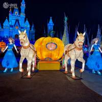 China Custom Cinderella Pumpkin Carriage Lantern Set, Fairy Tale Horse‑Drawn Carriage LED Light Sculpture for sale