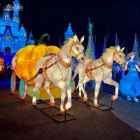 China Custom Cinderella Pumpkin Carriage Lantern Set, Fairy Tale Horse‑Drawn Carriage LED Light Sculpture for sale