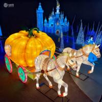 China Custom Cinderella Pumpkin Carriage Lantern Set, Fairy Tale Horse‑Drawn Carriage LED Light Sculpture for sale
