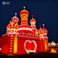 China Large Castle LED Lanterns for Christmas and Spring Festival Theme Light Shows for sale
