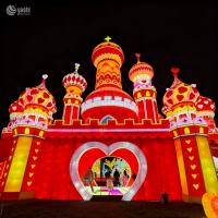 China Large Castle LED Lanterns for Christmas and Spring Festival Theme Light Shows for sale