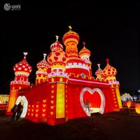 China Large Castle LED Lanterns for Christmas and Spring Festival Theme Light Shows for sale