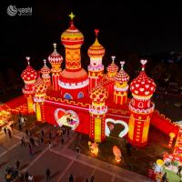 China Large Castle LED Lanterns for Christmas and Spring Festival Theme Light Shows for sale