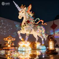 China Custom Large Unicorn Lantern, Outdoor LED Fantasy Unicorn Light Sculpture for Theme Park & Festival Events for sale