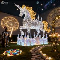 China Custom Large Unicorn Lantern, Outdoor LED Fantasy Unicorn Light Sculpture for Theme Park & Festival Events for sale