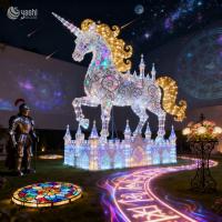 China Custom Large Unicorn Lantern, Outdoor LED Fantasy Unicorn Light Sculpture for Theme Park & Festival Events for sale