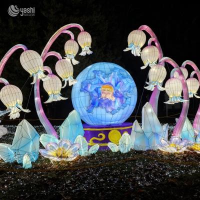 China Custom Ice Crystal Ball & Bell‑Shaped Flower LED Lantern Installation, Fairy Tale Winter Theme Light Sculpture for Park Light Festival for sale