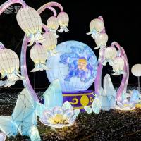 China Custom Ice Crystal Ball & Bell‑Shaped Flower LED Lantern Installation, Fairy Tale Winter Theme Light Sculpture for Park Light Festival for sale