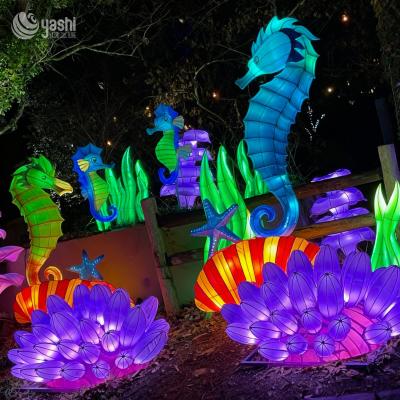 China Colorful Ocean Seahorse LED Lantern - Theme Park New Year Lantern Festival Decoration for sale