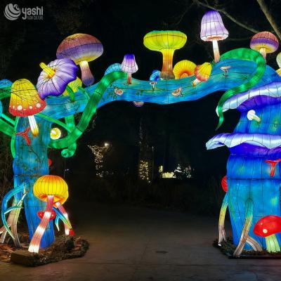 China Custom Magic Mushroom Forest Arch Lantern, Fairy Tale Jungle LED Walk‑Through Light Arch for Theme Park, Garden & Lantern Festival Exhibition for sale