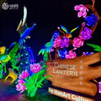 China Custom Peacock & Tropical Flower LED Lantern Entrance Display, Chinese Lantern Festival Animal Floral Light Sculpture for sale
