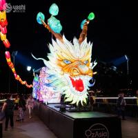 China Custom Giant Chinese Dragon Head Zigong Lantern, Traditional Oriental Dragon LED Light Sculpture, Waterproof Large‑Scale Outdoor Festival Light Installation for sale