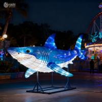 China Custom Large Shark LED Lantern, Realistic Marine Animal Light Sculpture for Aquarium & Ocean Theme Light Festival for sale