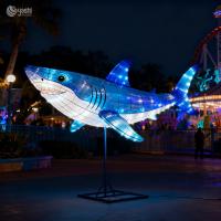 China Custom Large Shark LED Lantern, Realistic Marine Animal Light Sculpture for Aquarium & Ocean Theme Light Festival for sale
