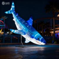 China Custom Large Shark LED Lantern, Realistic Marine Animal Light Sculpture for Aquarium & Ocean Theme Light Festival for sale