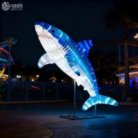 China Custom Large Shark LED Lantern, Realistic Marine Animal Light Sculpture for Aquarium & Ocean Theme Light Festival for sale