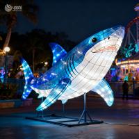 China Custom Large Shark LED Lantern, Realistic Marine Animal Light Sculpture for Aquarium & Ocean Theme Light Festival for sale