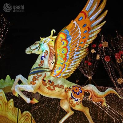 China Horse Year Themed Pegasus Holiday Lantern - Waterproof Landscape Lighting for Festivals for sale