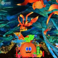 China Custom Lotus Pond Goldfish & Lotus Leaf Walk‑Through Light Tunnel, Oriental Themed Giant Lantern Installation for Cultural Festival for sale