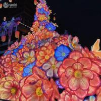 China Custom Giant Mixed Colorful Flower LED Lantern Installation, Large‑Scale Floral Light Sculpture for Grand Park Light Festival for sale