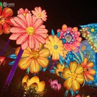 China Custom Giant Mixed Colorful Flower LED Lantern Installation, Large‑Scale Floral Light Sculpture for Grand Park Light Festival for sale