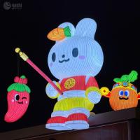 China Custom Cartoon Fruit Vegetable LED Lantern Set, Cute Character Food Light Sculpture for Kids Theme Park Exhibition for sale