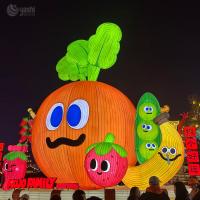 China Custom Cartoon Fruit Vegetable LED Lantern Set, Cute Character Food Light Sculpture for Kids Theme Park Exhibition for sale