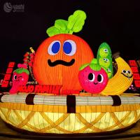 China Custom Cartoon Fruit Vegetable LED Lantern Set, Cute Character Food Light Sculpture for Kids Theme Park Exhibition for sale