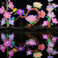 China Peony-Shaped LED Lanterns for Outdoor Water Feature Light Show - Festival Decoration RGB Lighting Solution for sale