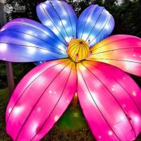 China Large LED Flower Light Sculptures Waterproof, Customizable for Outdoor Festivals & Commercial Displays for sale