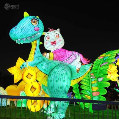 China Custom Cartoon Dinosaur & Zodiac Animal LED Lantern, Kids‑Friendly Festive Light Sculpture for Theme Park Lantern Festival for sale