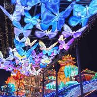 China Custom Colorful Butterfly Hanging Light Tunnel, LED Canopy Walk‑Through Lantern Installation for Park, Garden & Lantern Festival for sale