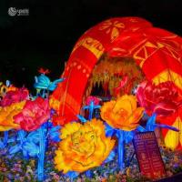 China Custom Large Peony Flower Lantern | Outdoor Waterproof Festival & Theme Park Decorative Light for sale