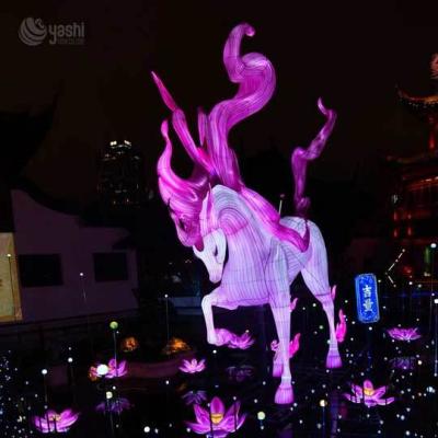 China Custom Mythical Steed Lantern (Shan Hai Jing Theme) | Large Animal Sculpture Light for Festivals, Parties & Theme Parks for sale