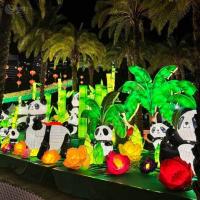 China Custom Large Elephant Family LED Lantern Set - Outdoor Jungle Theme Festival Decor Lighting for sale