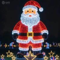 China Custom Outdoor Christmas Decor Lighting Solution: LED Santa Claus Figure with Gift Box Lights for Commercial Displays for sale