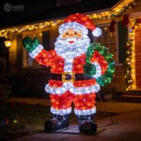 China Custom Outdoor Christmas Decor Lighting Solution: LED Santa Claus Figure with Gift Box Lights for Commercial Displays for sale