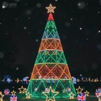 China Christmas Outdoor Decoration Solution  Large Geometric LED Christmas Tree Light for Shopping Malls & Street Decor for sale
