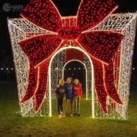 China Customizable Giant Santa Claus Tunnel Lantern | Lighting Solution for Festival Events & Amusement Parks for sale
