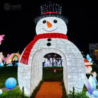 China Customizable Giant Santa Claus Tunnel Lantern | Lighting Solution for Festival Events & Amusement Parks for sale