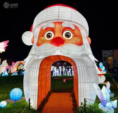 China Customizable Giant Santa Claus Tunnel Lantern | Lighting Solution for Festival Events & Amusement Parks for sale